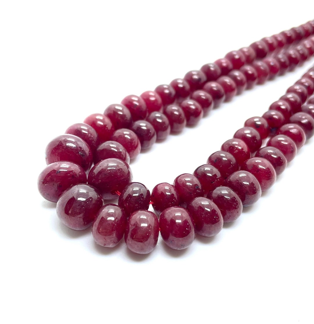 Aaaquality Ruby Rondelle Smooth Beads, 6 to 10 MM, Red Ruby Beaded ...