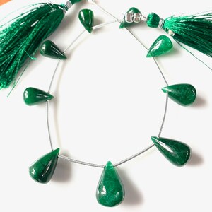Natural Zambian Emerald Tear Drops Shape Beads, AAA+ Quality, Emerald ...