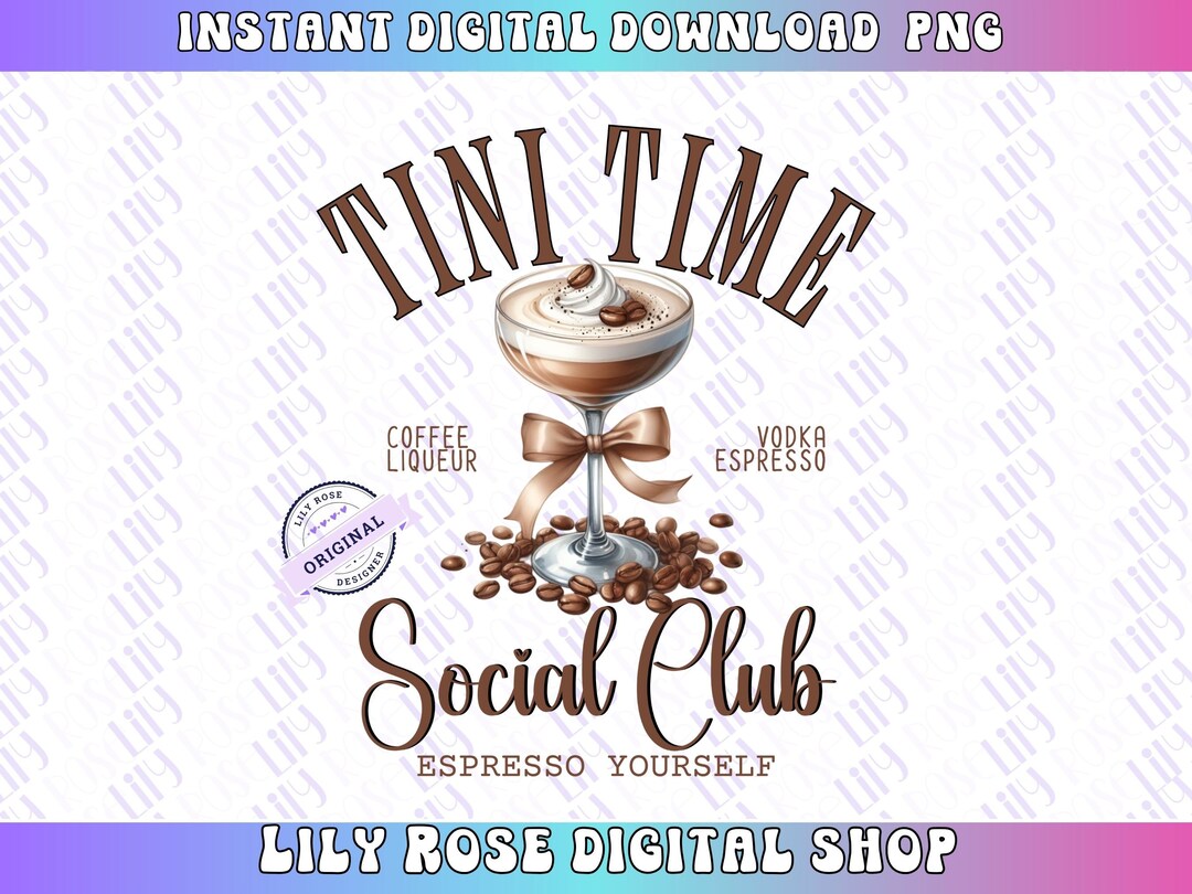 Tini Time Png, Espresso Martini Sweatshirt, Retro Cocktail and Social ...