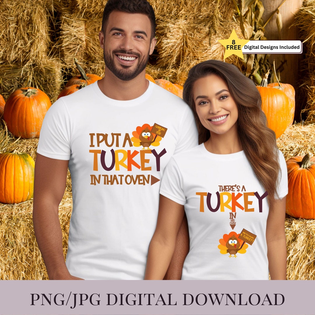 Funny Pregnancy,matching Thanksgiving,turkey Png,cute Turkey,designer ...