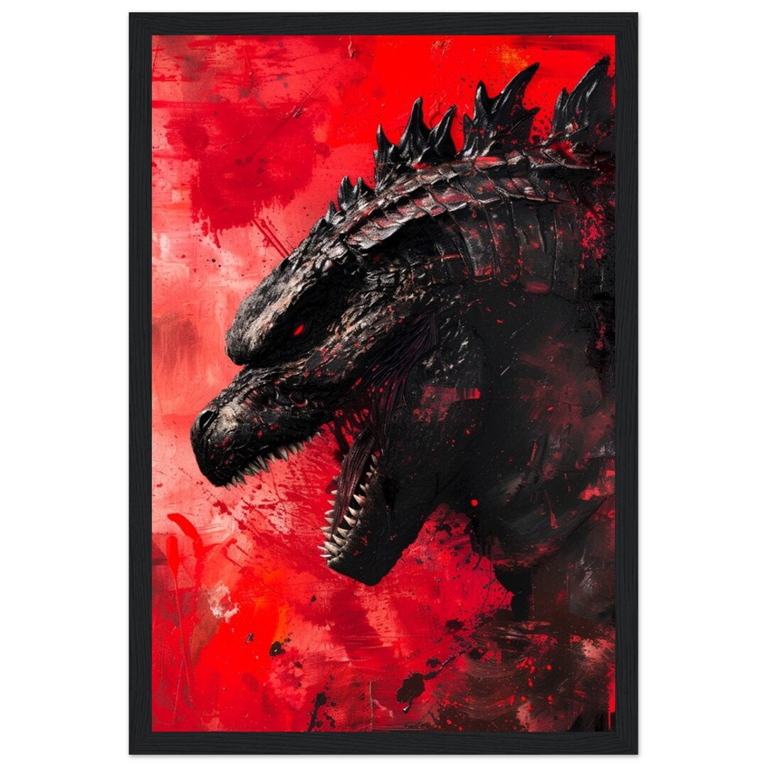 Godzilla Print Digital Art Wall Art Movie Art Framed - Etsy