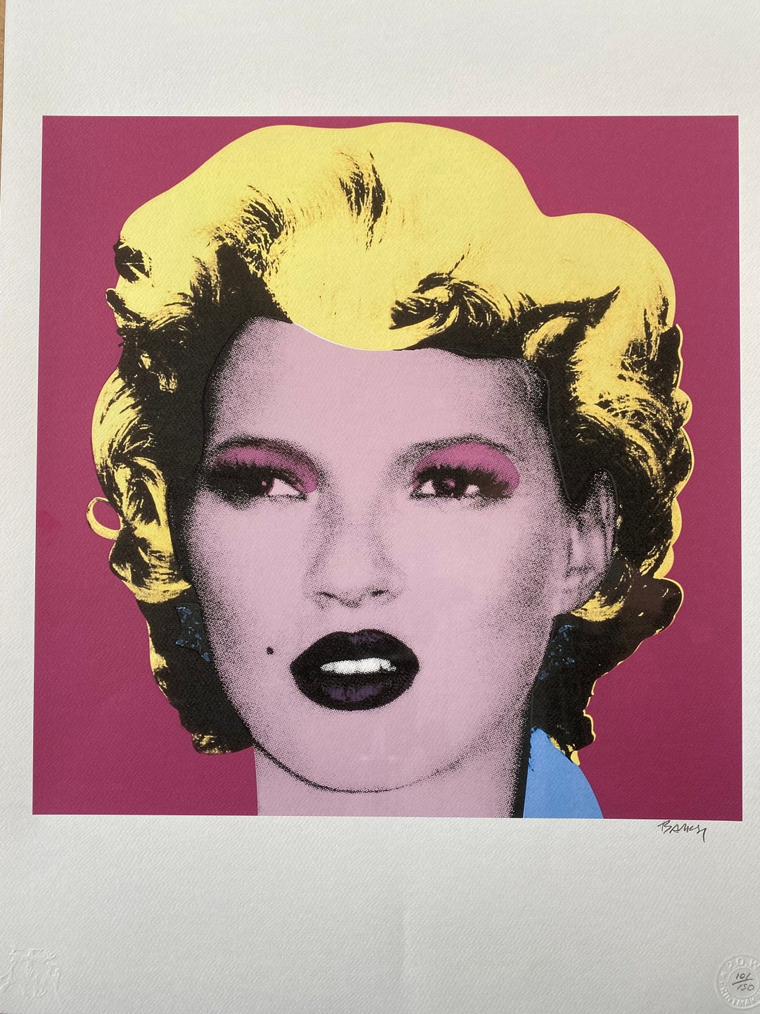 BANKSY kate Moss Signed, Certificate coa, Limited Edition 101/150, 50 X ...