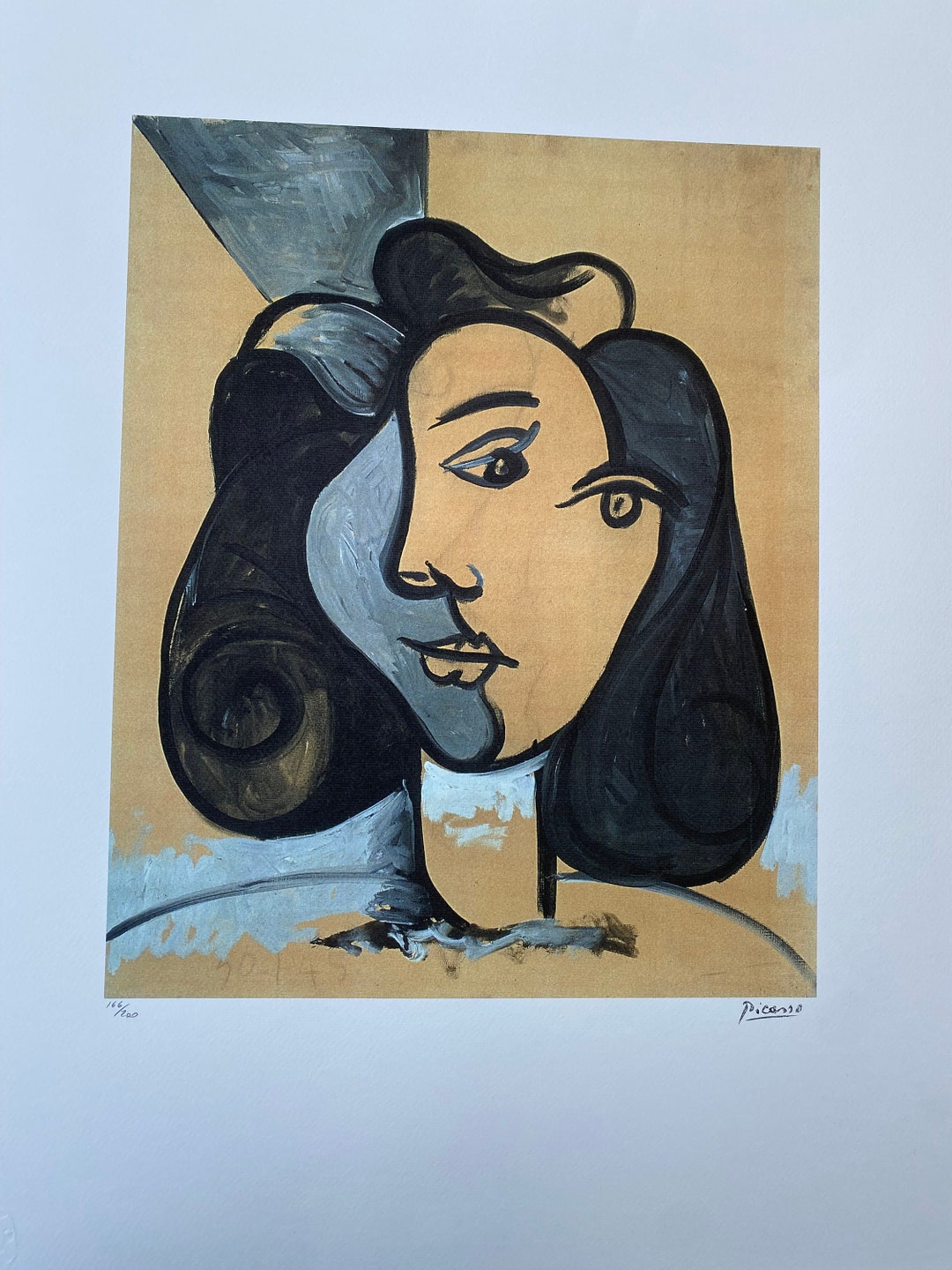 Pablo Picasso Signed Bust Of A Woman Certificate Spadem Etsy