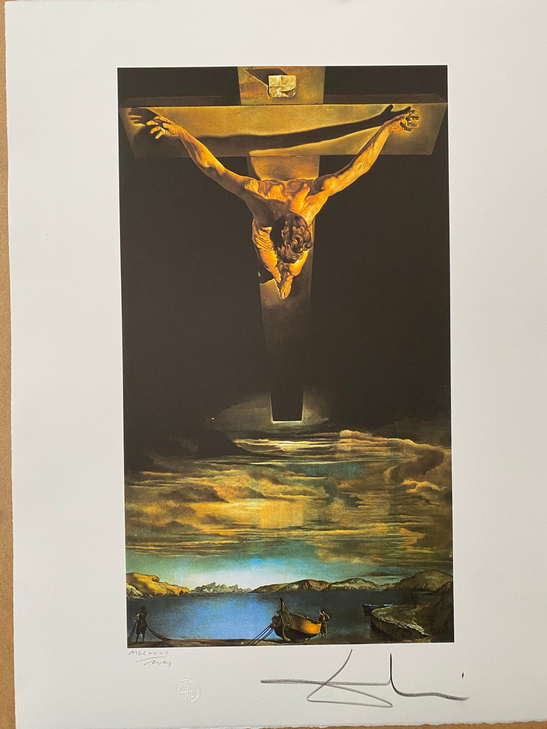 Salvador Dalí Crucifixion Corpus Hypercubus Lithograph Certificate