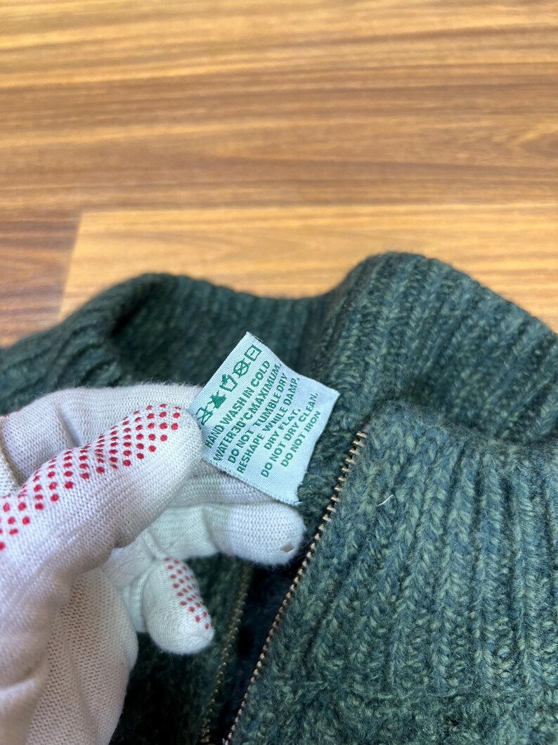 Vintage Aran Crafts Merino Wool Cable Knit Sweater, Green, Made in ...