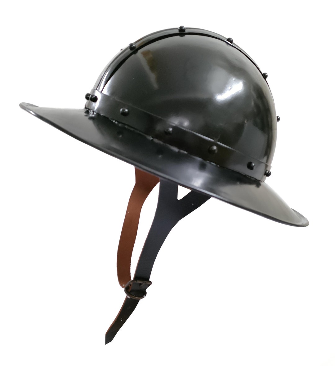 Medieval Kettle Hat Century Knight Helmet With Liner Silver Gladiator ...