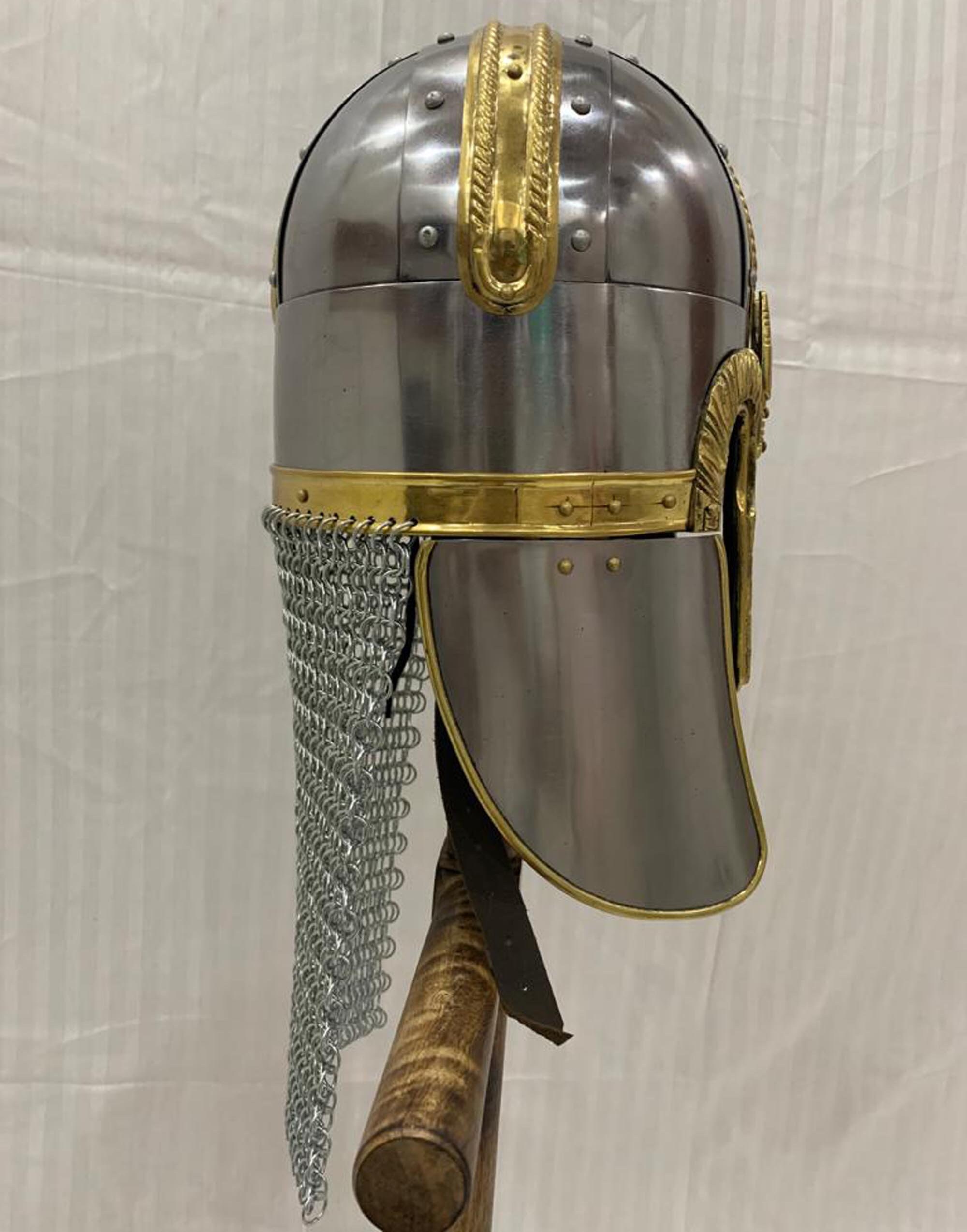 Medieval Metal Coppergate Barbuta Crusader Knight Templar With Butted ...