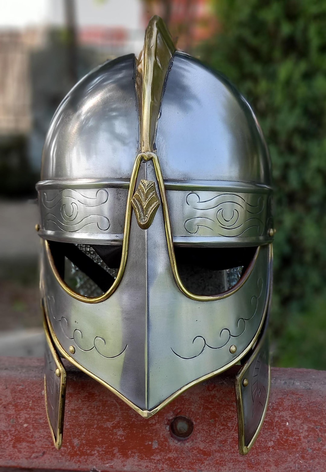 Viking Wolf Armor Helmet Silver Gold Medieval Metal Knight Helmets With ...