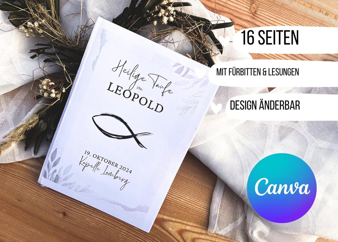 Church Booklet Baptism Canva Template, Baptism Booklet, Church Booklet ...