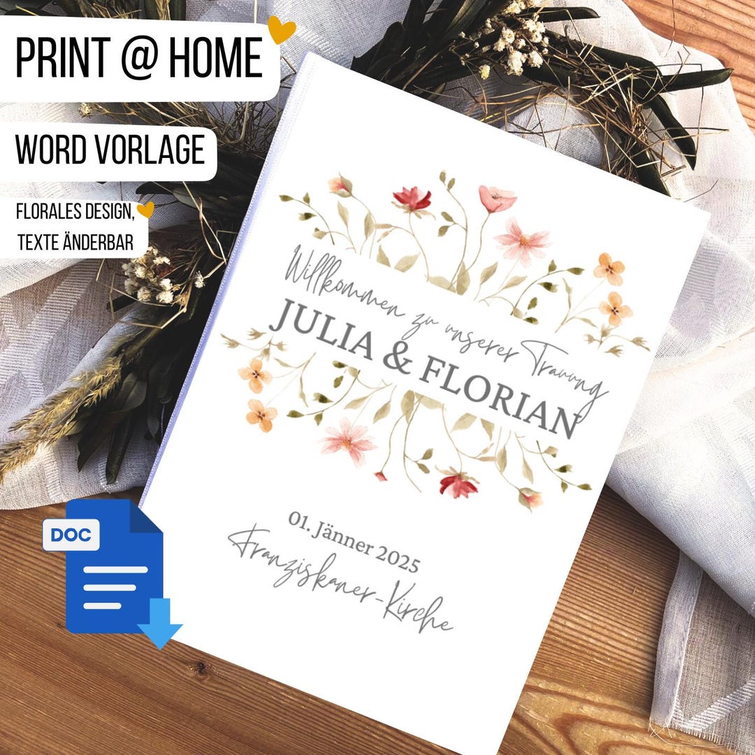 Church Booklet Wedding Microsoft Word Template, Church Booklet Download ...