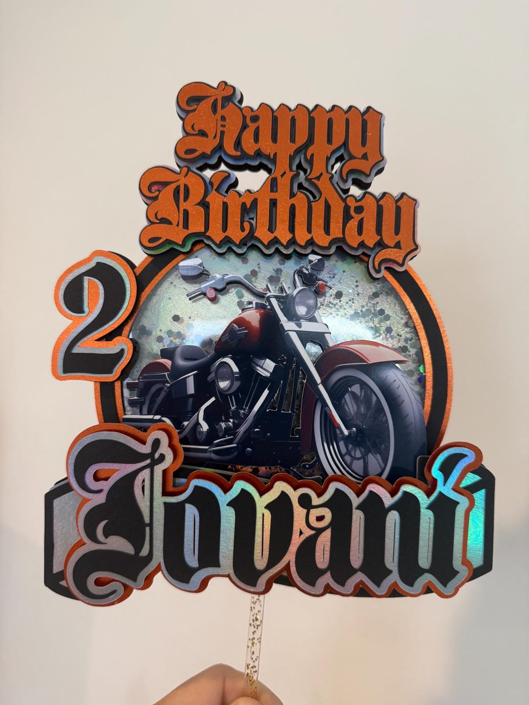 Motorcycle Custom Cake Topper Shaker. Party Favors. Cupcake Toppers ...