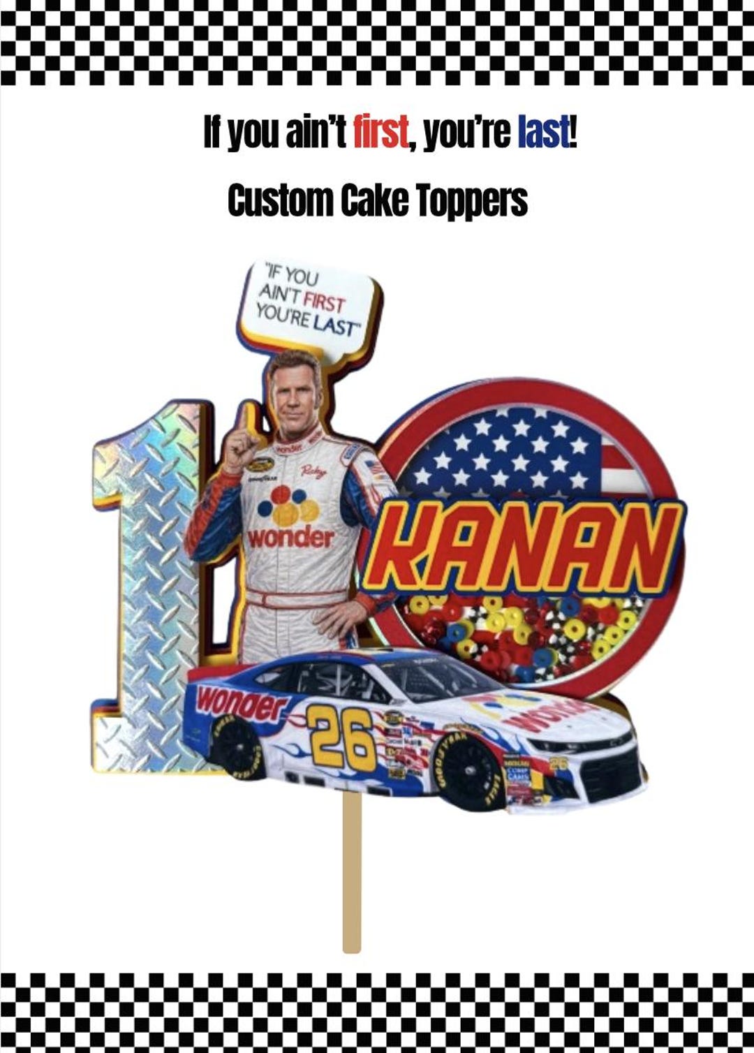 Talladega Nights: the Ballad of Ricky Bobby Custom Cake Topper Shaker ...