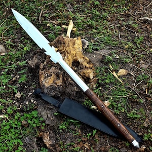 36" Handmade Carbon Steel Hunting-spear-full Tang Leaf Spring Sword ...