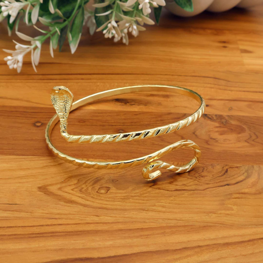 Brass Snake Armlet Bracelet: Bohemian Upper Arm Jewelry - Etsy