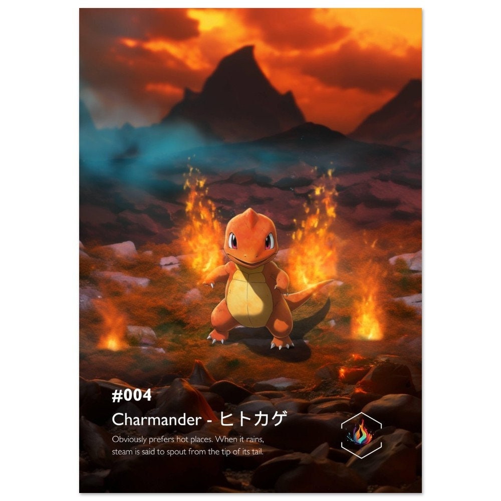 Realistic Charmander A2 A3 A4 Wall Art Pokémon Poster - Etsy