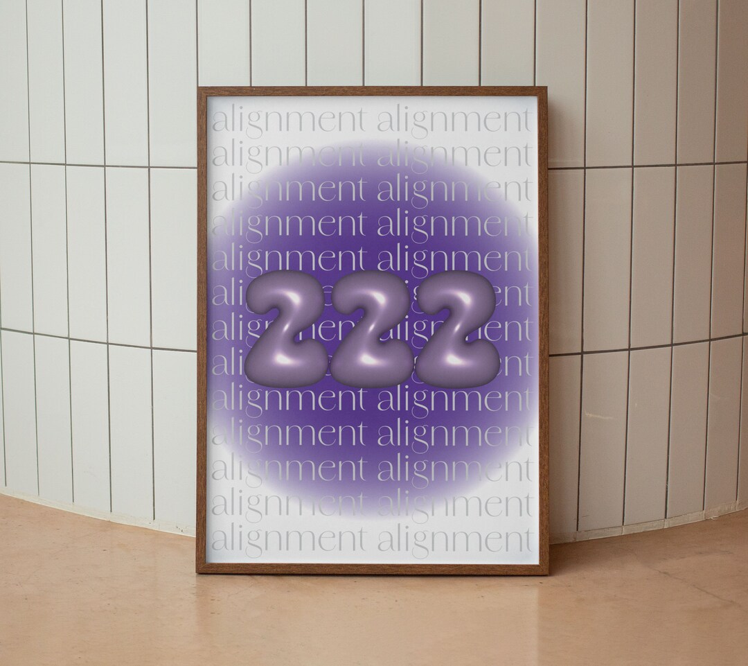 222 Alignment Poster | Angel Number 222 Wall Art | Spiritual Digital ...