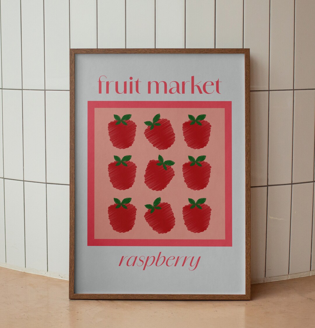 Raspberry Fruit Market Digital Print | Instant Download Wall Art ...
