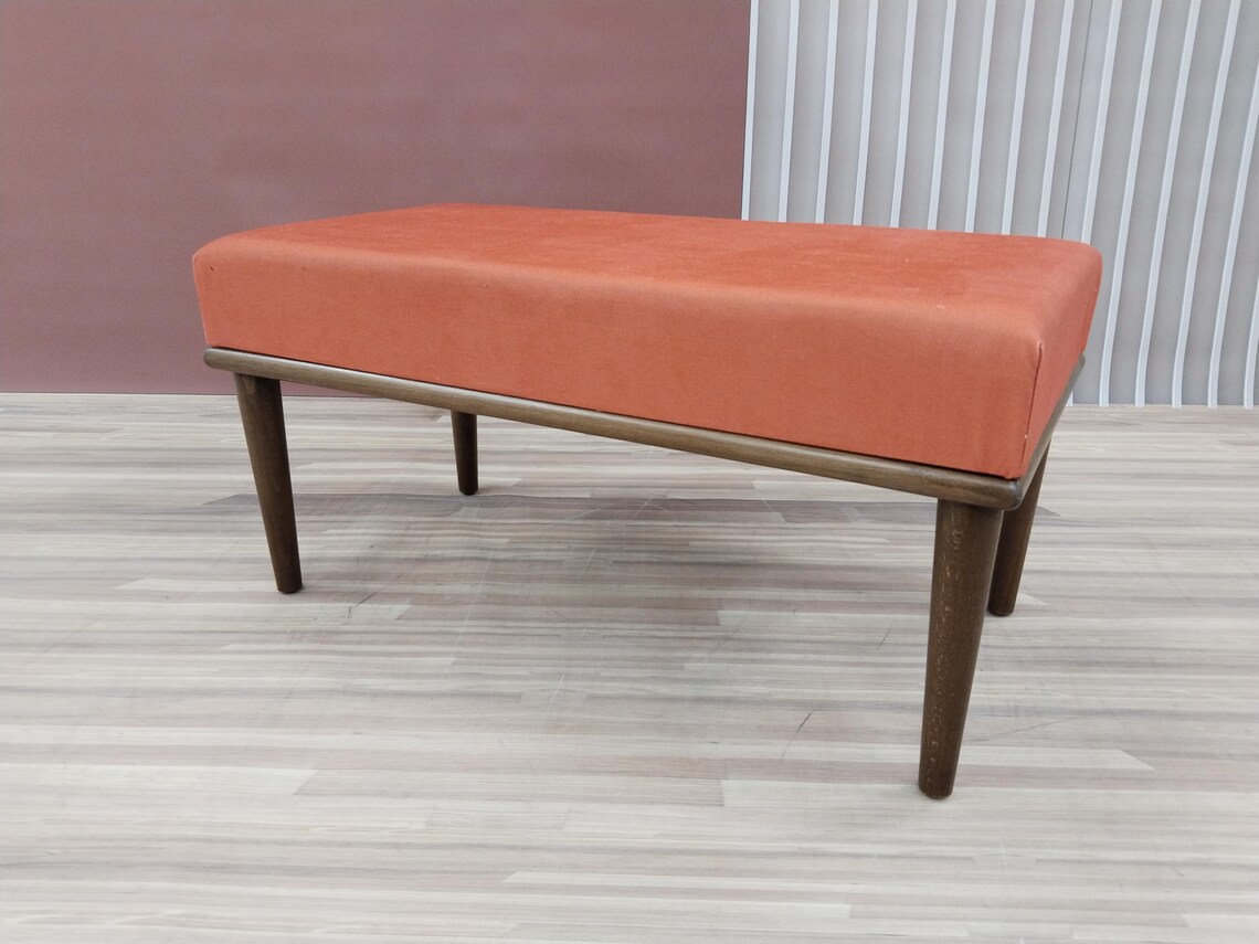 Burnt Orange Bench, Upholstered Bench, Picnic Table Bench, Fireside ...