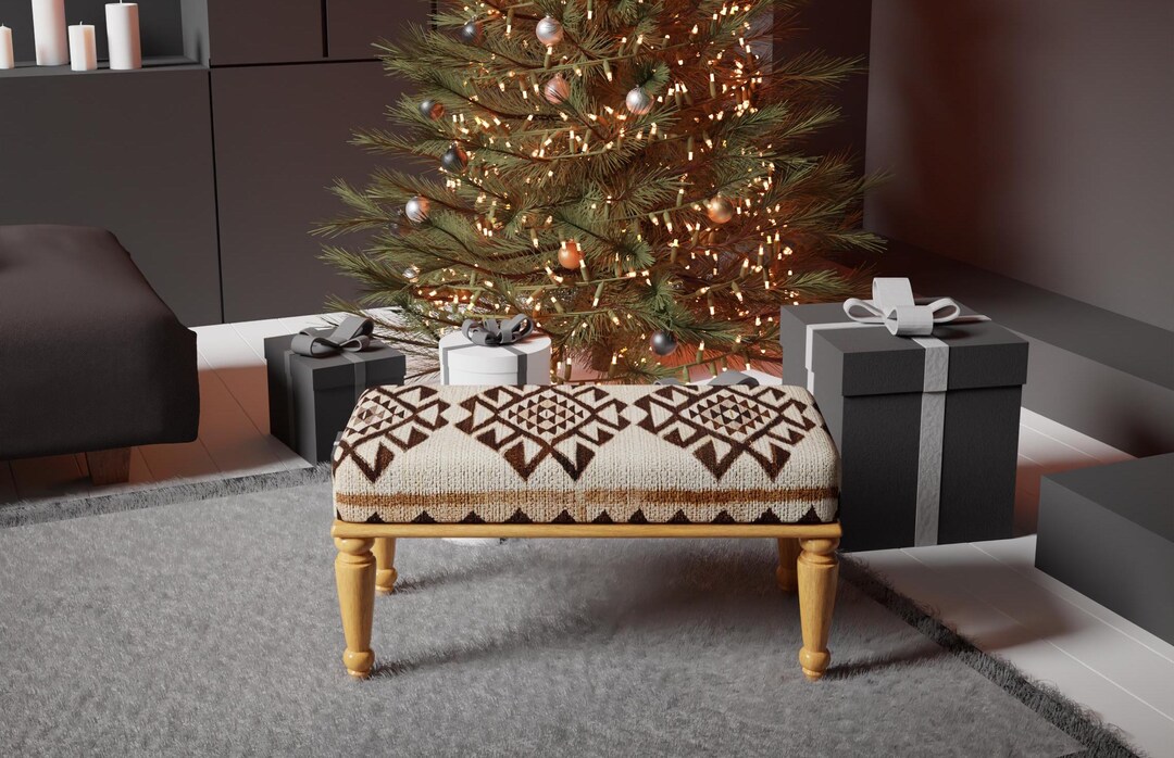 Aztec Ottoman Bench, Ottoman Pouf, Living Room Bench, Bench Seat ...