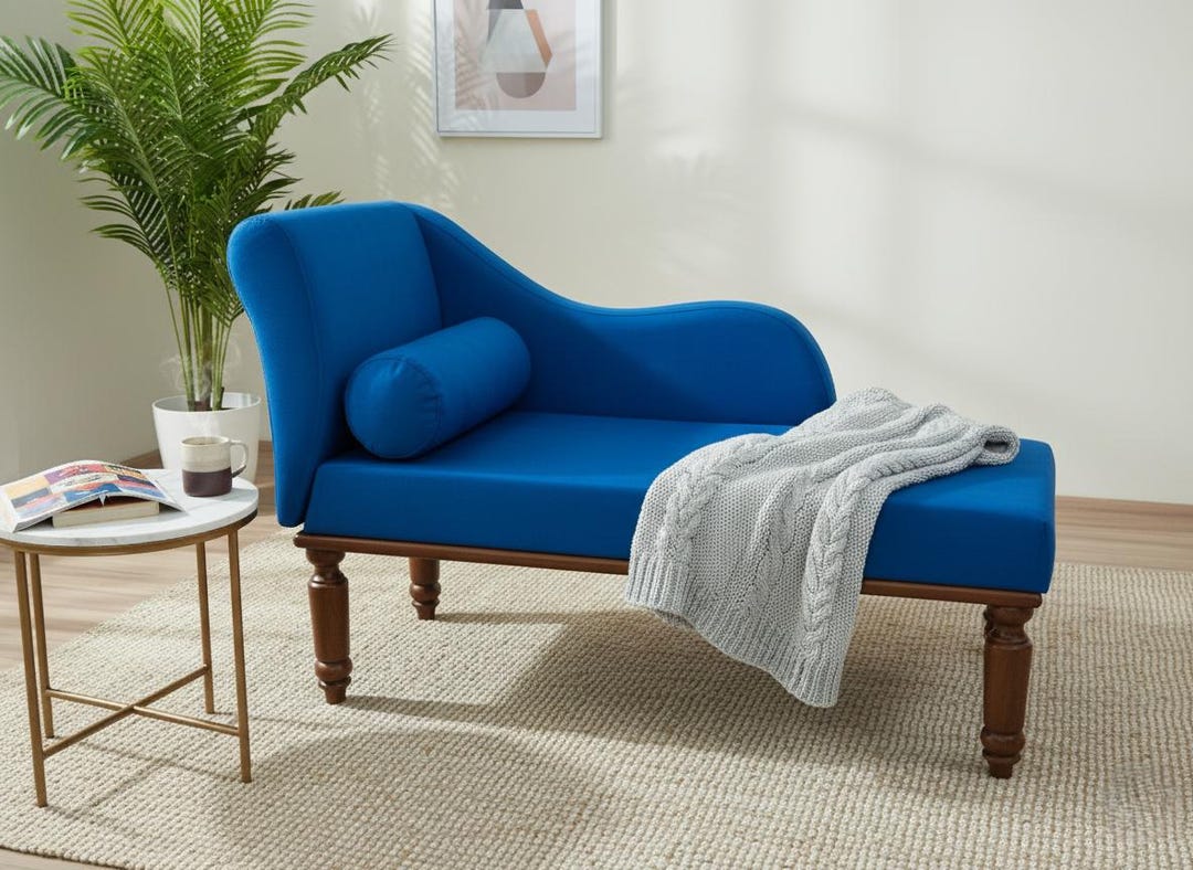 Navy Blue Lounge, Special Event Chaise, Winged Bed, Foyer Hall Bench ...