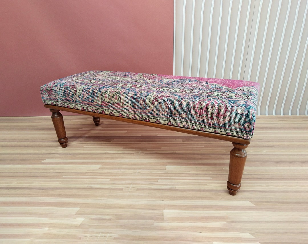 Entryway Bench, Ottoman Bench, Window Bench, Bedroom Bench, Turkish Rug ...