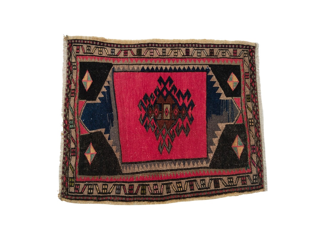 Antique Turkish Rug, Stepping Rug, Porch Rug, Kitchen Sink Rug, Vintage ...