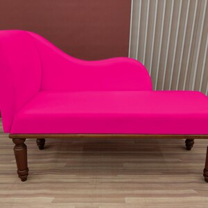 Hot Pink Accent Seat, Wooden Lounge Chair, Cozy Home Decor, Modern ...