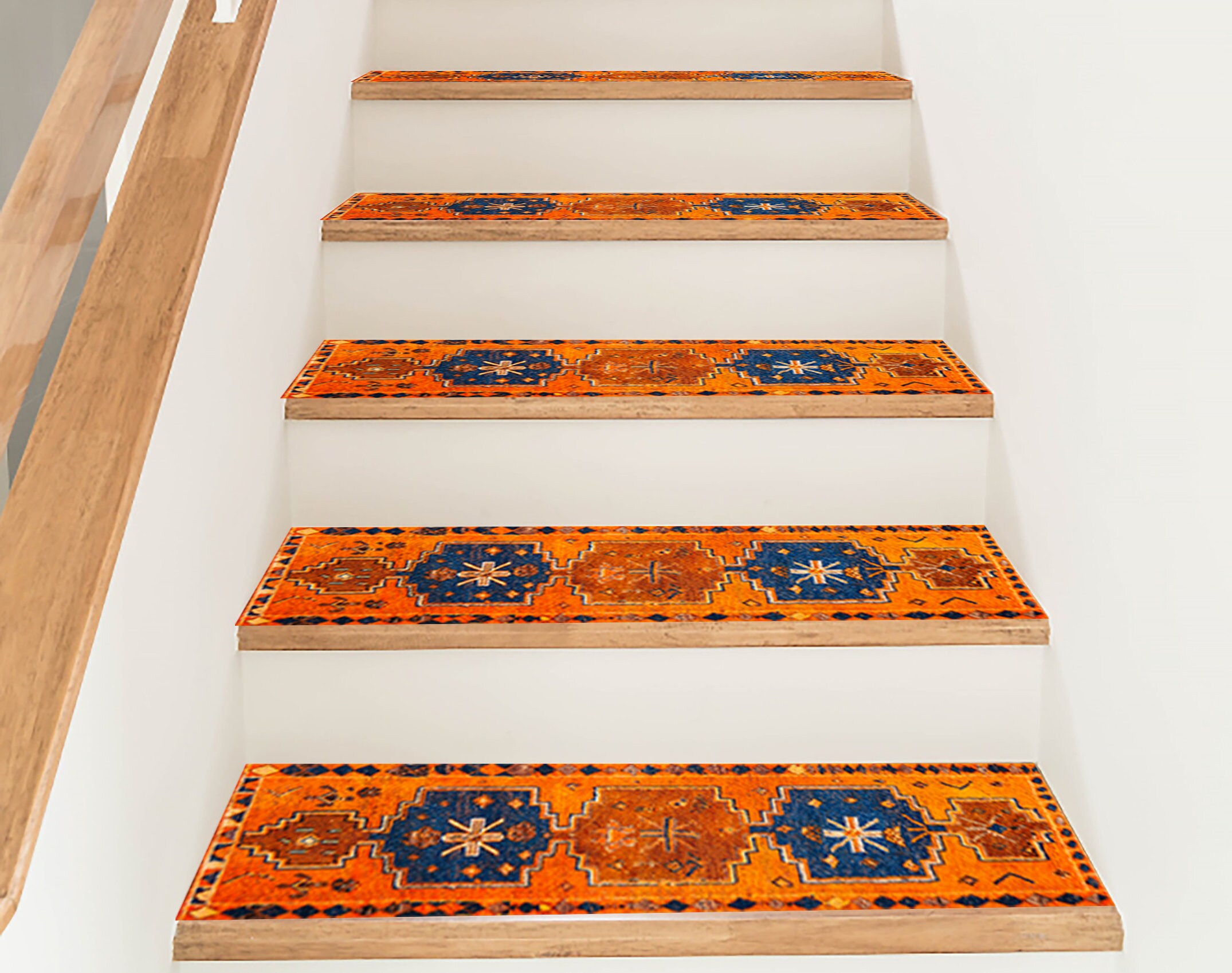 Orange Runner Rug, Herki Inspired Rug, Stair Runner Rug, Retro Rug ...