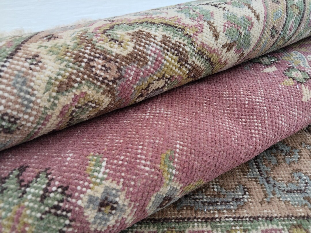 Woolen Rug, Mauve Color Rug, Oushak Wool Rug, Traditional Rug, Vintage ...