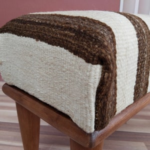 Striped Kilim Bench, Upholstered Bench, Traditional Bench, Handmade ...