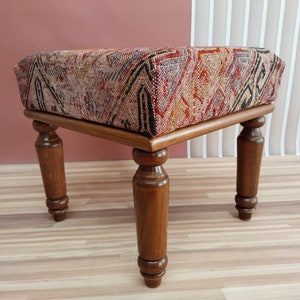 Vanity Table Bench, Footstool Bench, Ottoman Bench, Kilim Rug Bench ...