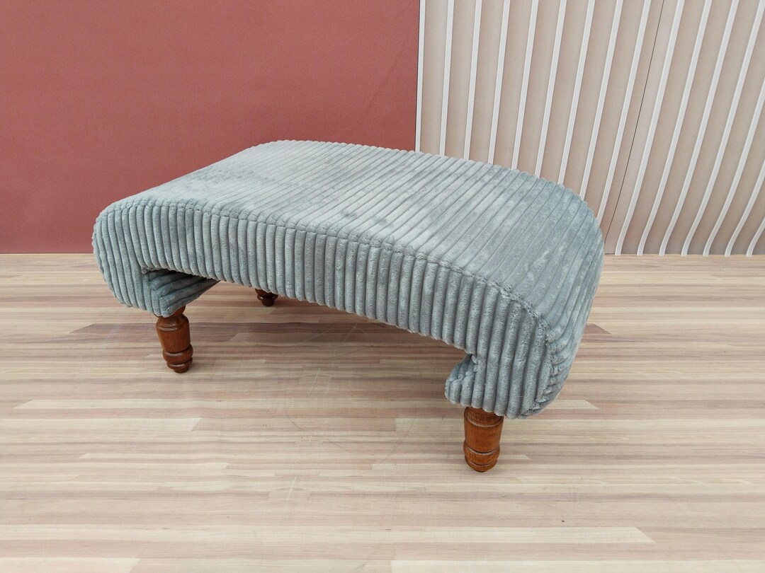 Plush Curved Bench, Ottoman Soft Bench, 3D Textured Pouf, Elegant ...