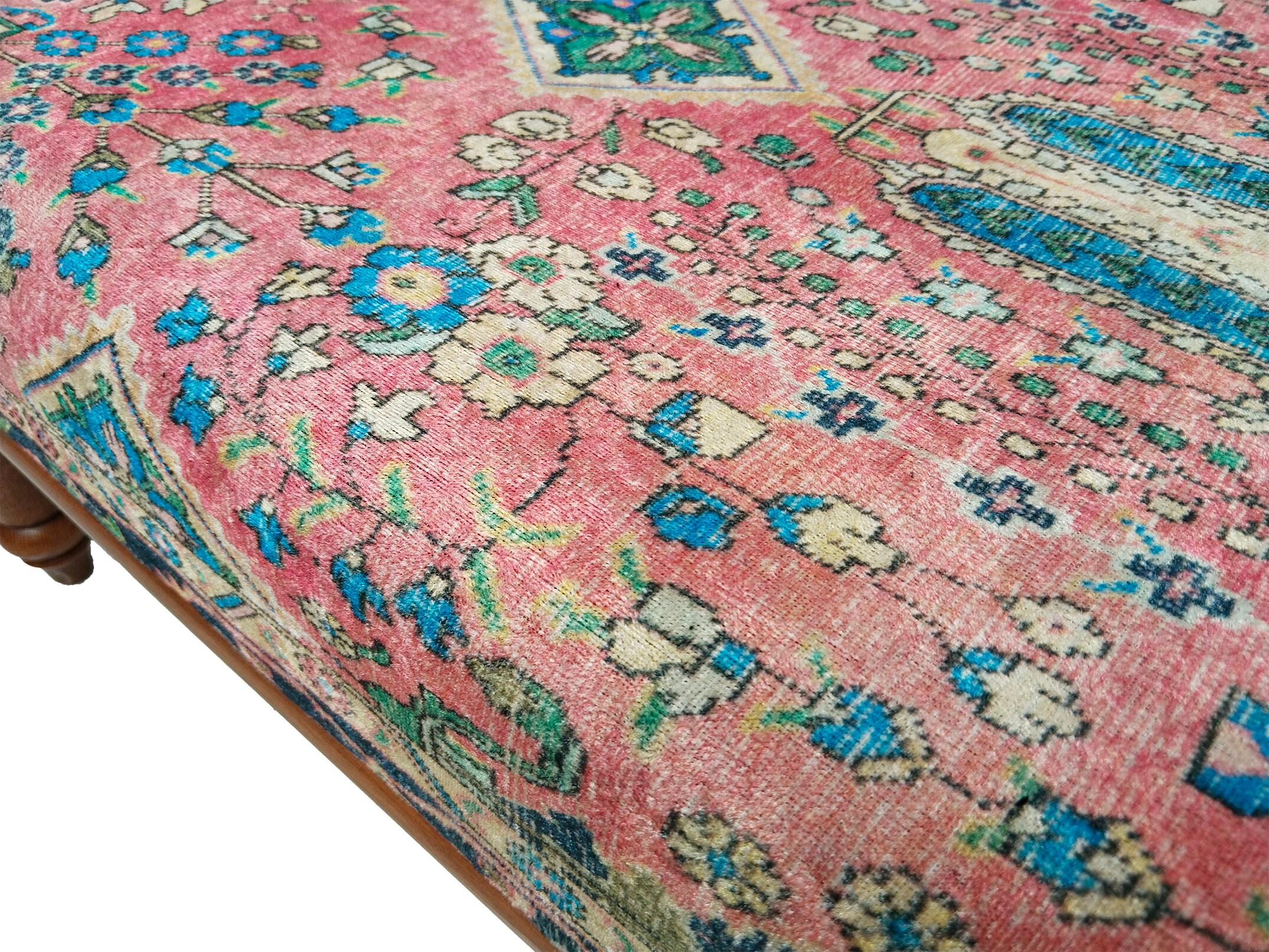 Mid-century Bench, Pink Modern Bench, Bohemian Bench, Decorative Bench, Kitchen Bench ...