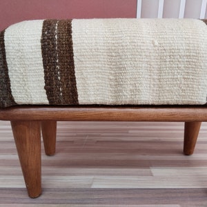 Striped Kilim Bench, Upholstered Bench, Traditional Bench, Handmade ...
