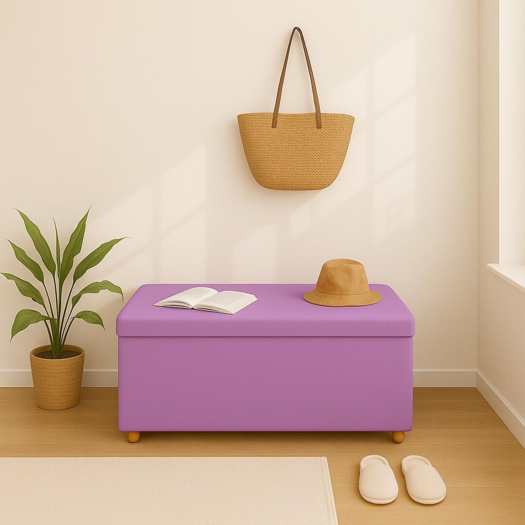 Lilac Storage Bench For Accent Modern Bench Handmade Furniture