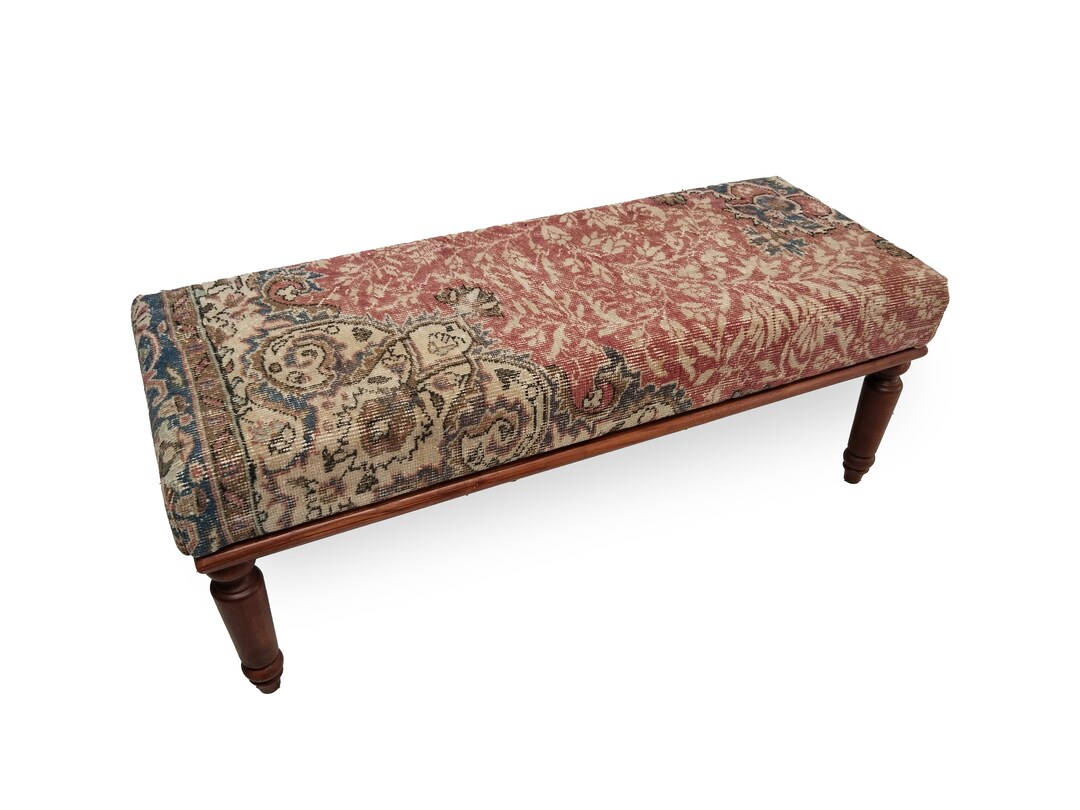 Vintage Rug Bench, Hallway Bench, Authentic Bench, Covered Bench ...