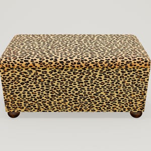 Leopard Pattern Bench, Modern Organizer, Storage Ottoman Bench, Boho ...