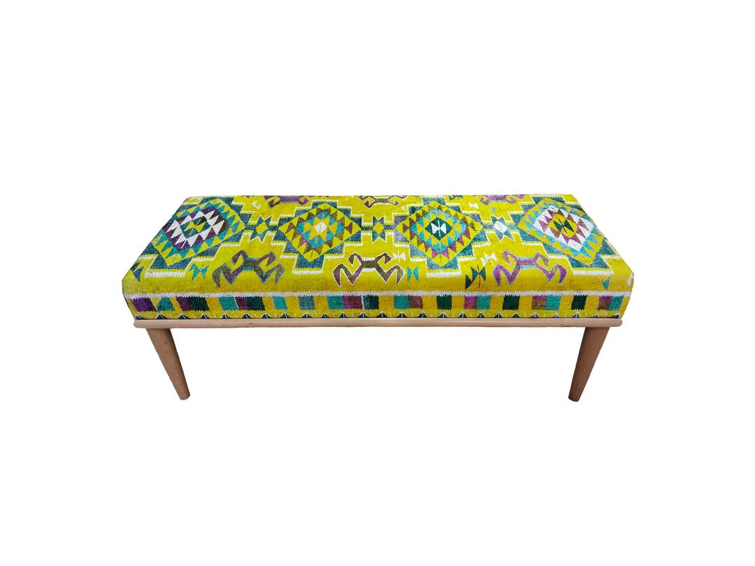 Yellow Color Bench, Handmade Bench, Wood Work Bench, Sitting Bench ...