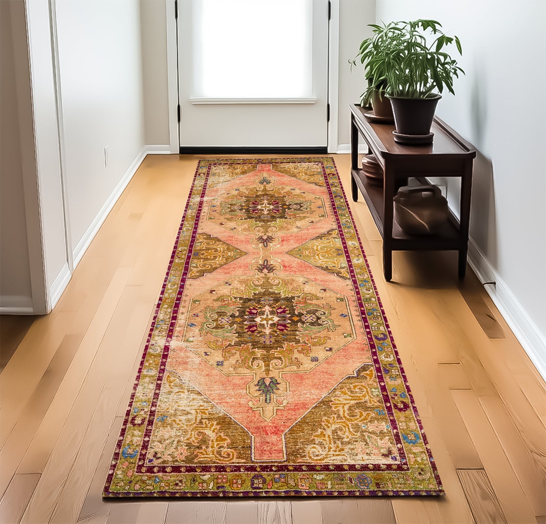 Entry Rug, Hallway Rug, Modern Non-slip Rug, Oushak Rug, Chenille ...