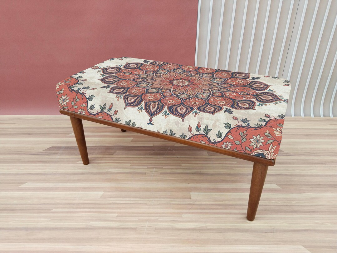 Orange Flower Motif Pouf, Primitive Bench, Heartwarming Bench ...