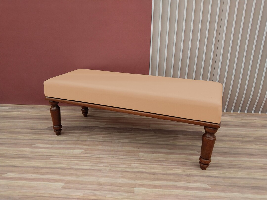 Multipurpose Bench, Peachy Color Pouf, End of Bed Bench, Aesthetic ...