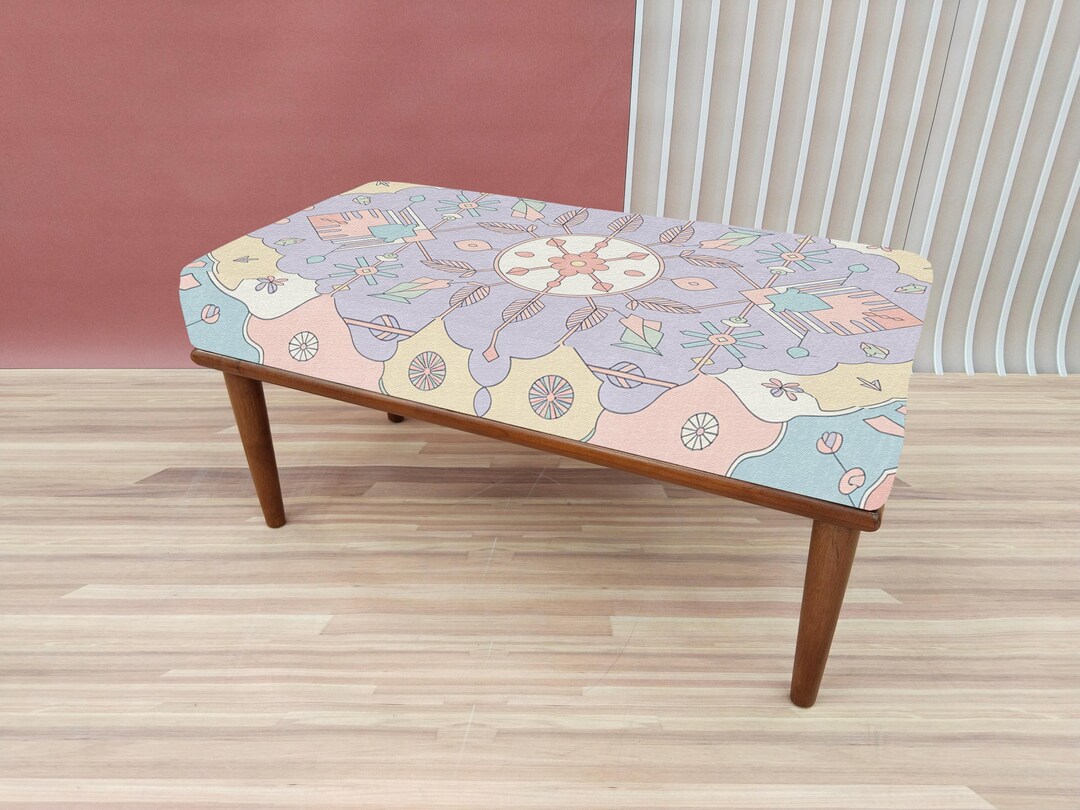 Pastel Color Bench, Flower Design Bench, Spring Theme Bench, Soft Touch ...