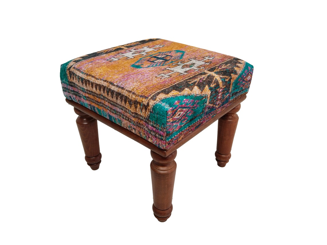 Footstool Bench, Wood Work Bench, Bohemian Bench, Piano Bench ...