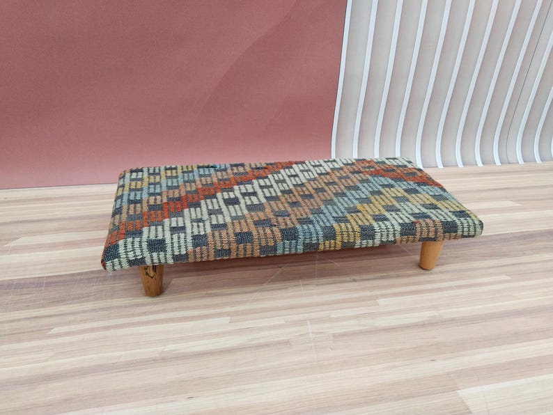 Multi Purpose Bench, Boho Footstool Bench, Kilim Organizer Bench ...