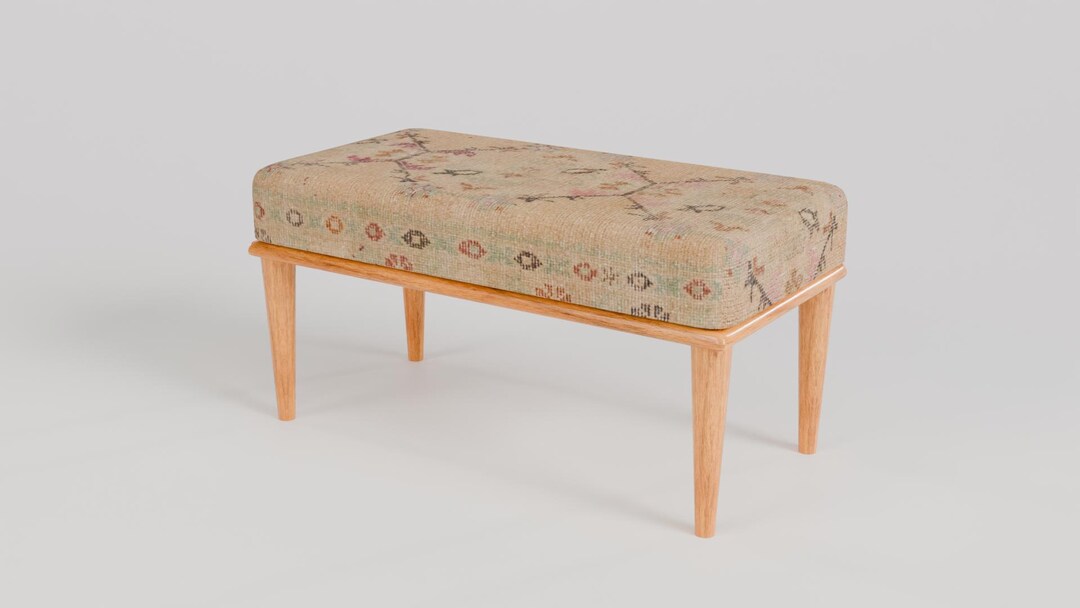 Pastel Color Bench, Handmade Bench, Ottoman Bench, Bench for Bedroom ...