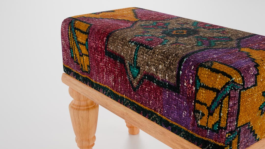 Tropical Style Bench, Footstool for Chair, Antique Look Bench, Coastal ...