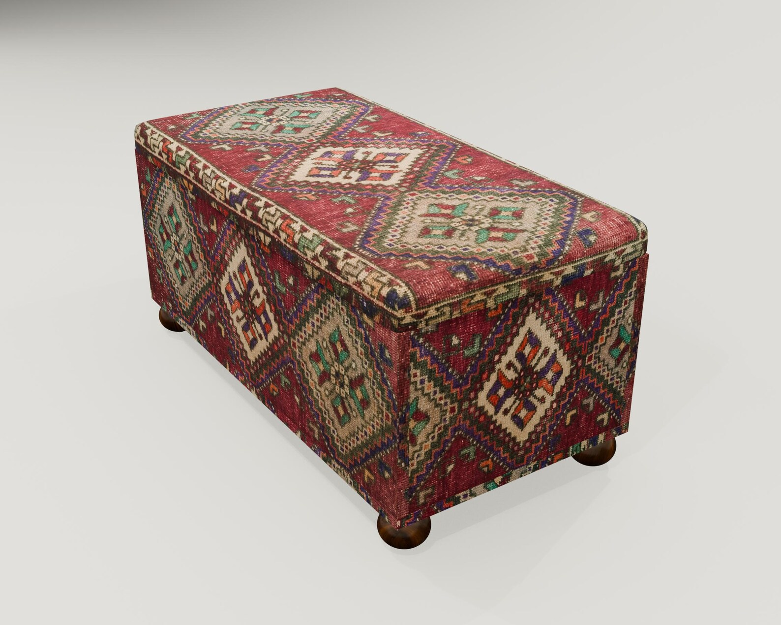Victorian Style Bench, Burgundy Storage, Comfortable Bench, Easy to ...