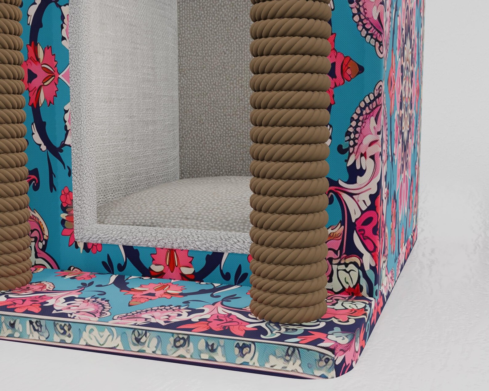 Floral Pet House, Heated Pet Bed, Soft Cat Bed, Cozy Cat Cave, Cat ...