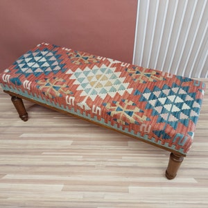 Kilim Seating, Farm Table Bench, Footstool Bench, Jute Bench, Classic ...