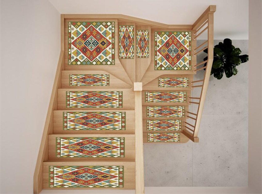 Medallion Stair Pad, Premium Rug Stair, Cozy Stair Tread, Soft Runner ...